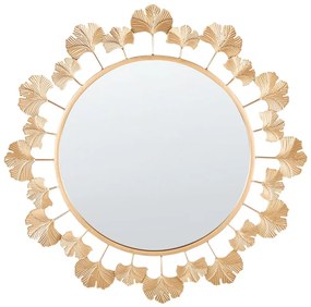 Kulaté kovové nástěnné zrcadlo ø 60 cm zlaté CODOLET Beliani