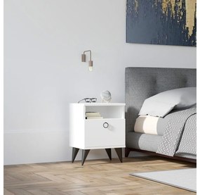 Asir | Noční stolek BARLO 50x40 cm bílá | AS1000