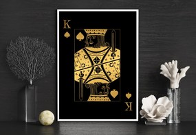 Pixada King of spades Gold - motivační obraz Velikost: A3 - 29,7x42 cm, Volba rámu: s bílým rámem