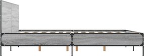 Rám postele šedý sonoma 120 x 200 cm kompozitní dřevo a kov 3279995