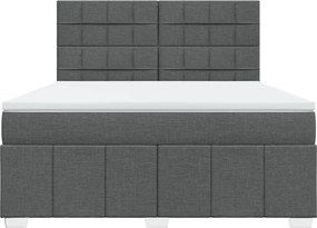 Box spring postel s matrací tmavě šedá 180x200 cm textil 3294048