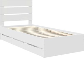 Rám postele se zásuvkou Bílá 75 x 190 cm Inženýrské dřevo 3411868