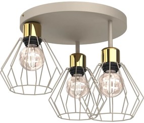 Luminex Stropní svítidlo PARKLA 3xE27/15W/230V béžová/zlatá 9801A