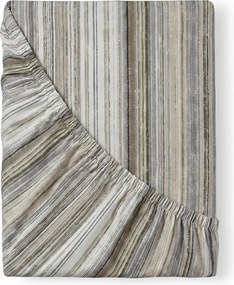 Kvalitex Bavlněné napínací prostěradlo Proužek šedobéžová, 220 x 200 cm