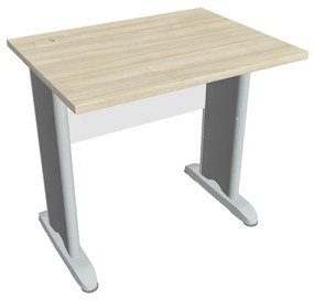 Stůl pracovní rovný 80 cm hl. 60 cm - Hobis Cross CE 800 Dekor stolové desky: akát, Dekor lamino podnože: bílá, Barva nohou: Stříbrná