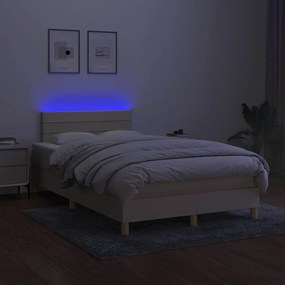 Box spring postel s matrací a LED krémová 120 x 200 cm textil 3133786