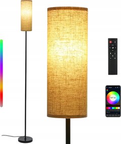 Elegantní Podlahová Lampa Rgb Se Stínítkem, Nastavitelná Barva A Jas