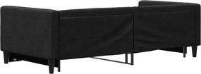 Válenda s přistýlkou černá 90 x 200 cm textil 3196580