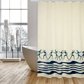 MSV ZANZIBAR sprchový závěs béžový / 180 x 200 cm / polyester / s krou