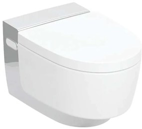 Geberit AquaClean - Elektronický bidet Mera Classic s keramikou, závěsný, TurboFlush, SoftClosing, KeraTect, bílá/lesklý chrom 146.200.21.1