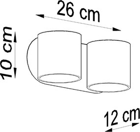 Sollux Lighting Nástěnné svítidlo ORBIS 2 černé