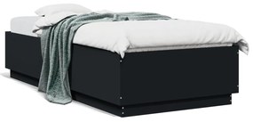 vidaXL Rám postele s LED osvětlením černý 90 x 200 cm kompozitní dřevo