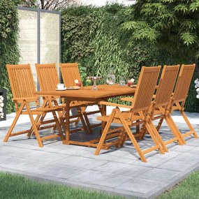7dílný zahradní jídelní set masivní akáciové dřevo 150-200 cm 3079638