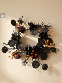 Sinsay - Halloweenský dekorativní věnec s květinami a pavouky - vícebarevná