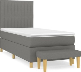 Box spring postel s matrací tmavě šedá 90x190 cm textil 3137278