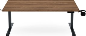 Elektrický stůl s regulací výšky ergonomický antracitový/ořech,1600x800 mm: ARIA