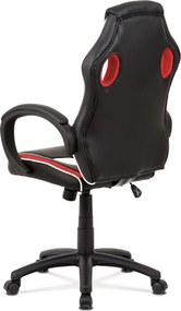 Autronic Kancelářská židle KA-V505 RED, červená-černá-bílá ekokůže+MESH, houpací mech, kříž plast černý