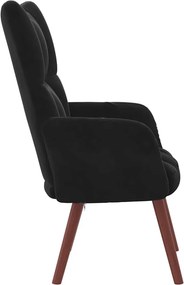 Relaxační křeslo černé samet 328057