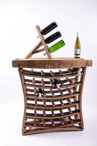 Nábytek ze sudu Regál na víno 36 lahví s odkládací plochou