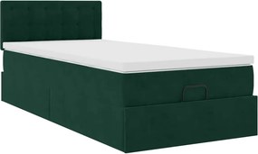 Osmanský rám postele s matrací tmavě šedá 90x200cm samet 3311894