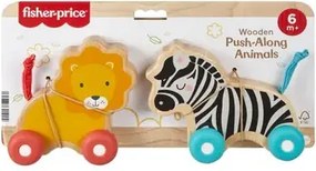 Mattel Fisher Price dřevěná postrkovací lev a zebra / od 6 měsíců