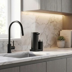 Matně černý bezdotykový kovový stojan na mycí prostředky – simplehuman