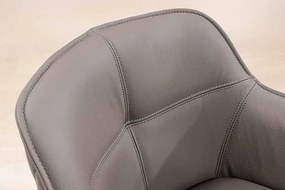 Designová otočná židle Natasha taupe kůže