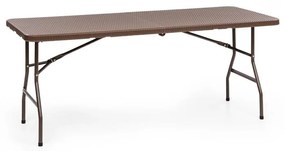 Burgos Family, skládací stůl, polyratan, 178 x 73 cm plocha stolu, 6 osob, hnědý