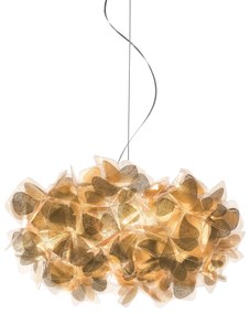 Slamp Clizia Mama Non Mama gold, designové svítidlo s čirým kabelem, 2x12W E27, prům. 53cm