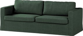 Potah na pohovku IKEA  Karlstad 3-místná, nerozkládací, dlouhý barva zelená látka pletený vzor