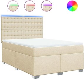 Box spring postel s matrací krémová 140x190 cm textil 3292802