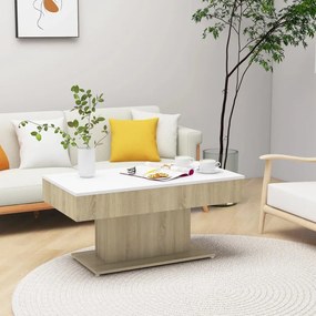 vidaXL Konferenční stolek 96 x 50 x 45 cm dřevotříska [815834] Barva: bílá s vysokým leskem