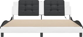 Rám postele s LED bez matrace Zadar bílý a černý 180x200 cm 3214130
