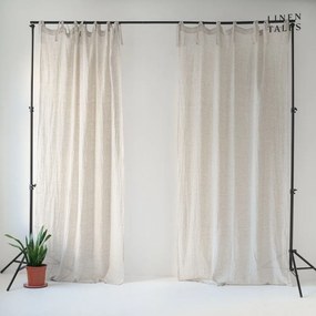 Béžový lněný lehký závěs s poutky Linen Tales Daytime, 250 x 130 cm