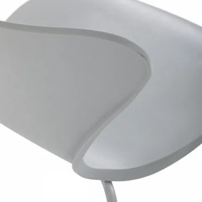 Jídelní židle šedá plastová čtyřnohá kvová podnož CT-X7034 GREY