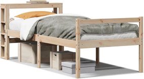 Postel s čelem pro seniory 90 x 190 cm masivní borovice 3305851