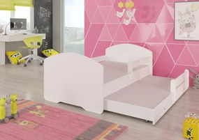 Dvojitá postel s bariérkou a matracemi PEPE II 160x80