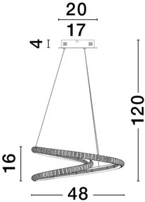 LED lustr Ginevra 48 černé
