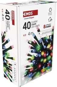 Vánoční osvětlení EMOS D4AM21 40LED řetěz 4m multicolor programy s časovačem
