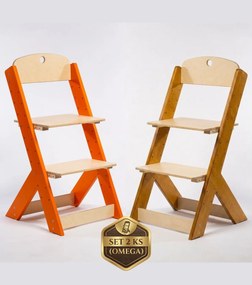Lucas Wood Style - rostoucí židle OMEGA III zvýhodněný set 2 ks - oranžová +  buk