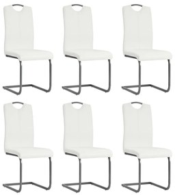 Konzolové jídelní židle 6 ks bílé umělá kůže,  275464
