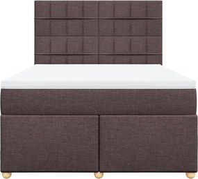 Box spring postel s matrací tmavě hnědá 160x200 cm textil 3293634