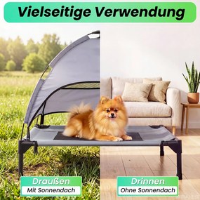 Costway Vyvýšený pelíšek pro psa s nebesy Lehátko pro psy – 78,5 × 63 × 70 cm