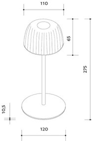 LED Stmívatelná venkovní nabíjecí stolní lampa VIVIEN LED/3W/5V 2700K IP54 bílá