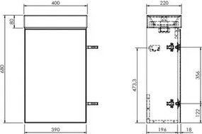 kielle - Skříňka pod umyvadlo 40 cm, matná černá