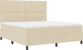 Postel s boxspringem s čelo Krémová 180 x 200 cm textil 3339411