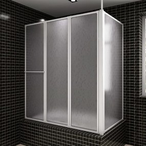 Sprchová A Vanová Zástěna Tvar L 70X120X137Cm 4 Panely Skládací