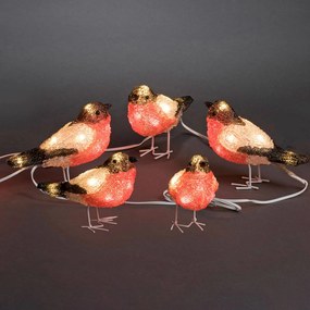 Robin - LED akrylové svítící figurky 5 kusů
