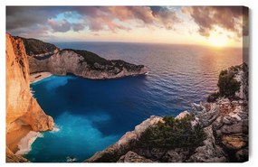 Obraz Západ Slunce V Řecku Nedostatek Nedostatek Přírodní plátno 100x70