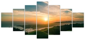 Obraz východu slunce nad mořem (210x100 cm)